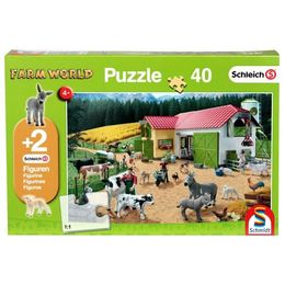 Schmidt Spiele Schmidt Puzzle Farm World Bauernhof 56189 mit Figuren 40 Tei