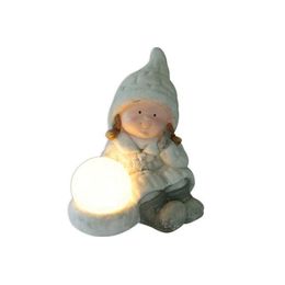 Expo-Börse X-Mas Mädchen Keramik Figur mit LED-Kugel batteriebetrieben