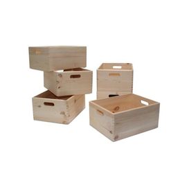 Holz Kiste Allzweck Box 6-Stück Kiefer 40x30x19 cm KYNAST