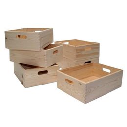 Holz Kiste Allzweck Box 6-Stück Kiefer 40x30x14 cm KYNAST