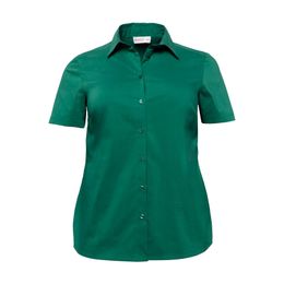 sheego Große Größen: Stretch-Bluse mit kurzem Arm, leicht tailliert, blattgrün, Gr.56