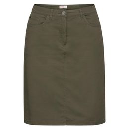 sheego Rock in kniefreier Länge, aus Baumwoll-Twill, dunkelkhaki, Gr.44