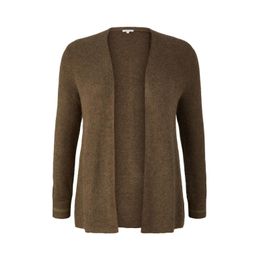 Tom Tailor Große Größen: Cardigan in verschlussloser Form, mit Wolle, khaki, Gr.48