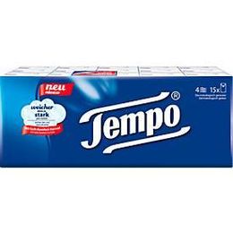 Taschentücher Tempo® Original, 4-lagig, dermatologisch getestet, waschmaschinenfest, biologisch abbaubar, Zellstoff, weiß, 15 Päckchen á 10 Tücher