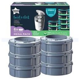 Tommee Tippee Windeleimer TommeeTippee Nachfüllkassette Windeltwister 6er 6 Kassetten pro Karton, für 150-170 Windeln je Kassette