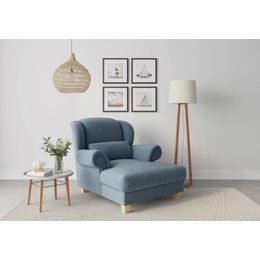 Home Affaire Loveseat Loveseat Queenie (1-St), mit softem, weichem Sitzkomfort, zeitloses Design, inkl. Zierkissen, blau