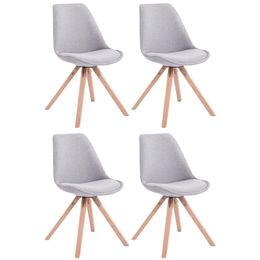 CLP 4er Set Esszimmer-Stuhl Toulouse Stoff Square mit Stoffbezug und hochwertigem Sitzpolster I Mit Stabilem Holzgestell I Sitzh&ouml;he 48 cm