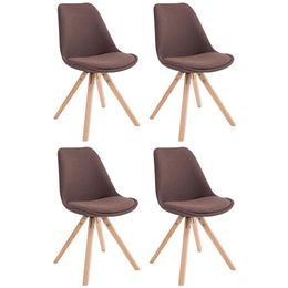 CLP 4er Set Esszimmer-Stuhl Toulouse Stoff Square mit Stoffbezug und hochwertigem Sitzpolster I Mit Stabilem Holzgestell I Sitzh&ouml;he 48 cm