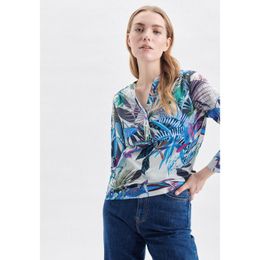 Seidensticker Schlupfbluse »Schwarze Rose« Langarm V-Neck Floral dunkelblau L40 L40 Passform: Regular fit