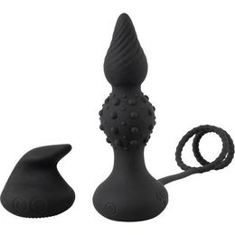 Rebel Penis-/Hodenring „RC Butt Plug with Cock & Ball Rings“ mit Vibro-Analplug