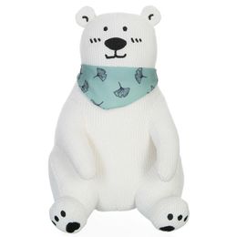 tausendkind learn & play - Strick-Kuscheltier EISBÄR (28cm) in weiß