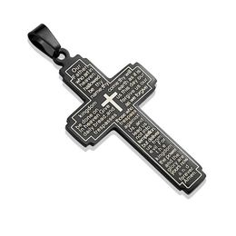 BUNGSA Anhänger Set Anhänger Kreuz Lord's Prayer/Vaterunser aus Edelstahl Unisex (1-tlg)