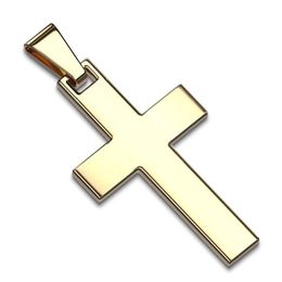 BUNGSA Anhänger Set Anhänger Kreuz Gold aus Edelstahl Unisex (1-tlg)