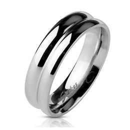 BUNGSA Fingerring Ring zweireihig Silber aus Edelstahl Unisex (Ring
