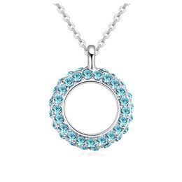 BUNGSA Ketten-Set Kette Blue Circle Silber aus Messing Damen (1-tlg)