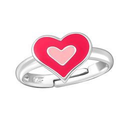 BUNGSA Fingerring Ring Herz aus 925 Silber Kinder (Pink