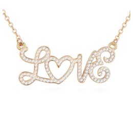 BUNGSA Ketten-Set Kette Love Gold aus Messing Damen (1-tlg)