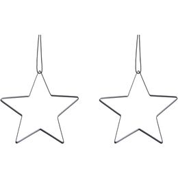 Creativ deco Dekostern Weihnachtsstern, Weihnachtsdeko, 2 St., aus Metall, Hängedekoration, 2er Set, Ø ca. 40 cm, schwarz