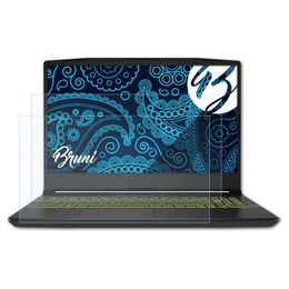 Bruni Schutzfolie Glasklare Displayschutzfolie für MSI Alpha 15, (2 Folien), praktisch unsichtbar, weiß