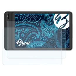 Bruni Schutzfolie Glasklare Displayschutzfolie für Wellue ECG Tablet, (2 Folien), praktisch unsichtbar, weiß