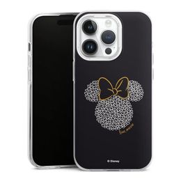 DeinDesign Handyhülle Minnie Mouse Disney Muster Minnie Black and White, Apple iPhone 14 Pro Silikon Hülle Bumper Case Handy Schutzhülle, weiß