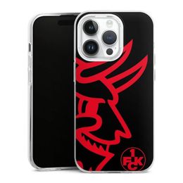 DeinDesign Handyhülle Offizielles Lizenzprodukt 1.FCK Dauerkarte, Apple iPhone 14 Pro Silikon Hülle Bumper Case Handy Schutzhülle, weiß, transparent