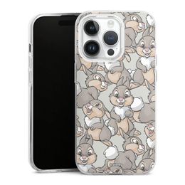 DeinDesign Handyhülle Disney Klopfer Bambi Thumper Pattern, Apple iPhone 14 Pro Silikon Hülle Bumper Case Handy Schutzhülle, weiß, transparent