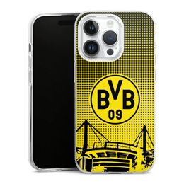 DeinDesign Handyhülle Stadion BVB Borussia Dortmund BVB Dots, Apple iPhone 14 Pro Silikon Hülle Bumper Case Handy Schutzhülle, weiß, transparent