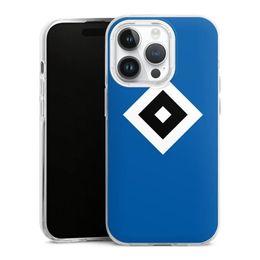 DeinDesign Handyhülle HSV Logo Hamburger SV HSV Blau, Apple iPhone 14 Pro Silikon Hülle Bumper Case Handy Schutzhülle, weiß, transparent