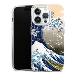 DeinDesign Handyhülle Katsushika Hokusai Die große Welle vor Kanagawa Kunst, Apple iPhone 14 Pro Silikon Hülle Bumper Case Handy Schutzhülle, weiß