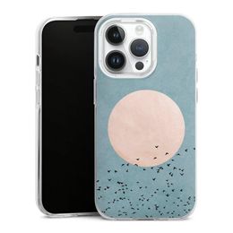 DeinDesign Handyhülle Vogel Sonne Art Fly Away, Apple iPhone 14 Pro Silikon Hülle Bumper Case Handy Schutzhülle, weiß, transparent