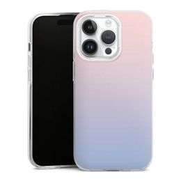 DeinDesign Handyhülle zweifarbig Pastell Farbverlauf Dawn, Apple iPhone 14 Pro Silikon Hülle Bumper Case Handy Schutzhülle, weiß, transparent