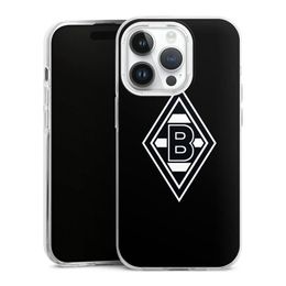 DeinDesign Handyhülle Wappen Borussia Mönchengladbach Gladbach Borussia Raute Schwarz, Apple iPhone 14 Pro Silikon Hülle Bumper Case Handy Schutzhülle