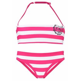 Bench Bandeau-Bikini M&auml;dchen Gr&ouml;&szlig;e 170/176 pink / schwarz / wei&szlig;