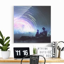 Bilderwelten Glasbild Anime Zeichnung Sternenportal