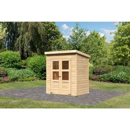 Karibu Gartenhaus "Kano 2" SET naturbelassenes Holz aus nordischer Fichte