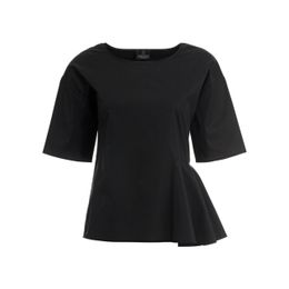 Madeleine Mode MADELEINE Halbarm-Shirt mit Schößchen Damen schwarz / schwarz