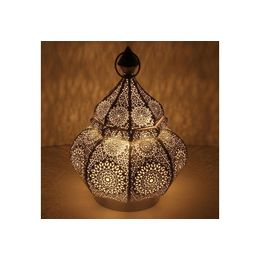 Casa Moro Laterne Orientalisches Windlicht Alima weiß gold marokkanische Laterne LN2050