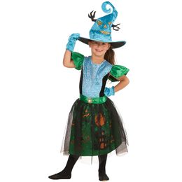 buttinette Kinder-Kleid "Hexe", blau/schwarz