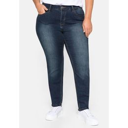 sheego Große Größen: Skinny Power-Stretch-Jeans in 5-Pocket-Form, dark blue Denim, Gr.29