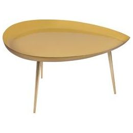 Miliboo Niedriger Design-Tisch aus gelblackiertem Stahl DROP
