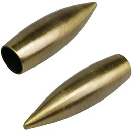 Gardinenstangen-Endstück Bullet, Liedeco, Gardinen, (Set, 2-St), für Gardinenstangen Ø 16 mm, goldfarben