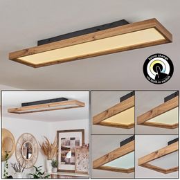 hofstein Longvic Deckenpanel LED Braun, Holzoptik, Schwarz, 1-flammig