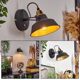 hofstein Llanage Wandleuchte Schwarz, Weiß, 1-flammig