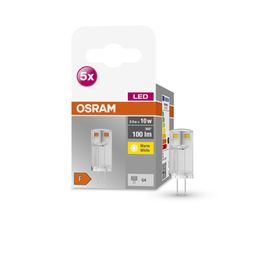 Osram LED BASE PIN 5er Set LED G4 0,9 Watt 2700 Kelvin 100 Lumen