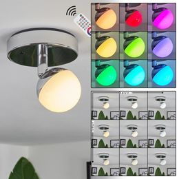 hofstein Sanchequias Deckenleuchte LED Chrom, 1-flammig, Fernbedienung, Farbwechsler