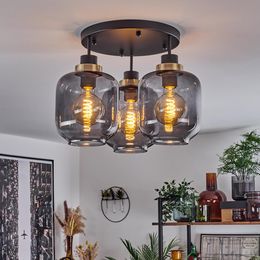 hofstein Curveira Deckenleuchte Bronze, Schwarz, 3-flammig