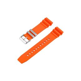 Tauchmeister Uhrenarmband PU-Armband Ersatzband orange mit Dornschließe 22 mm