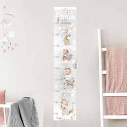 Kindermesslatte Wandtattoo Aquarell Tiere - Bis zu den Sternen mit Wunschname