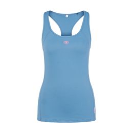 Tom Tailor Damen Atmungsaktives Top, blau, Logo Print, Gr. M